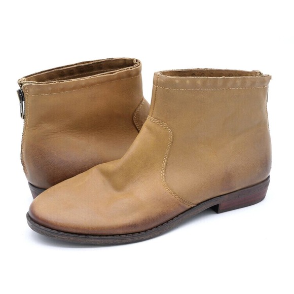 OTBT | Shoes | Otbt Ankle Boots Womens 95 Brown Leather Tilton Zip ...